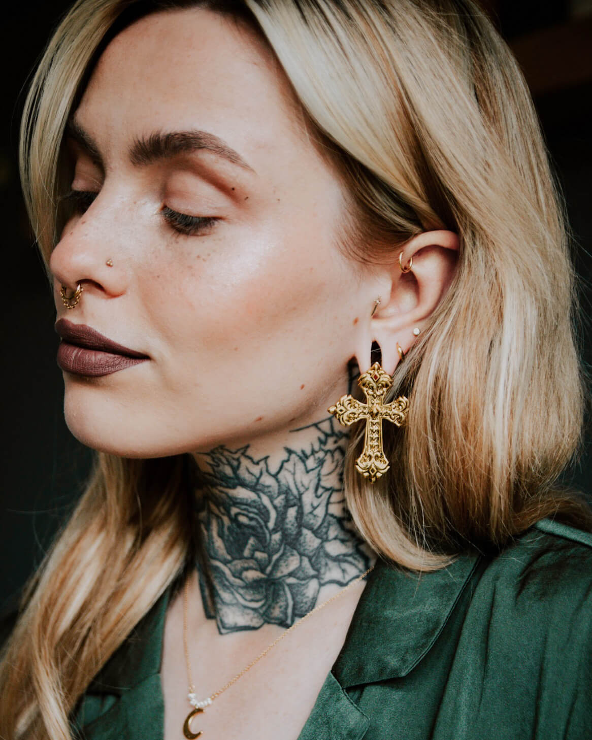 Judith Cross Hangers | Stretched Ear Jewelry | Ear Hangers