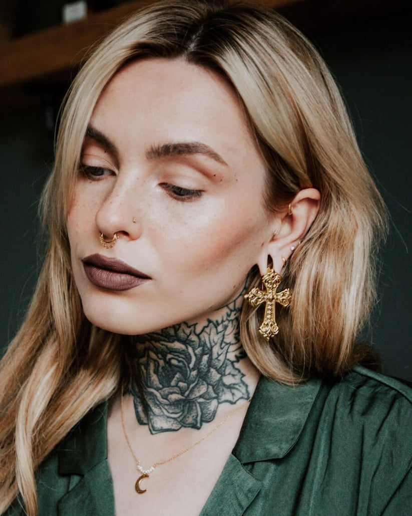 Judith Cross Hangers | Stretched Ear Jewelry | Ear Hangers